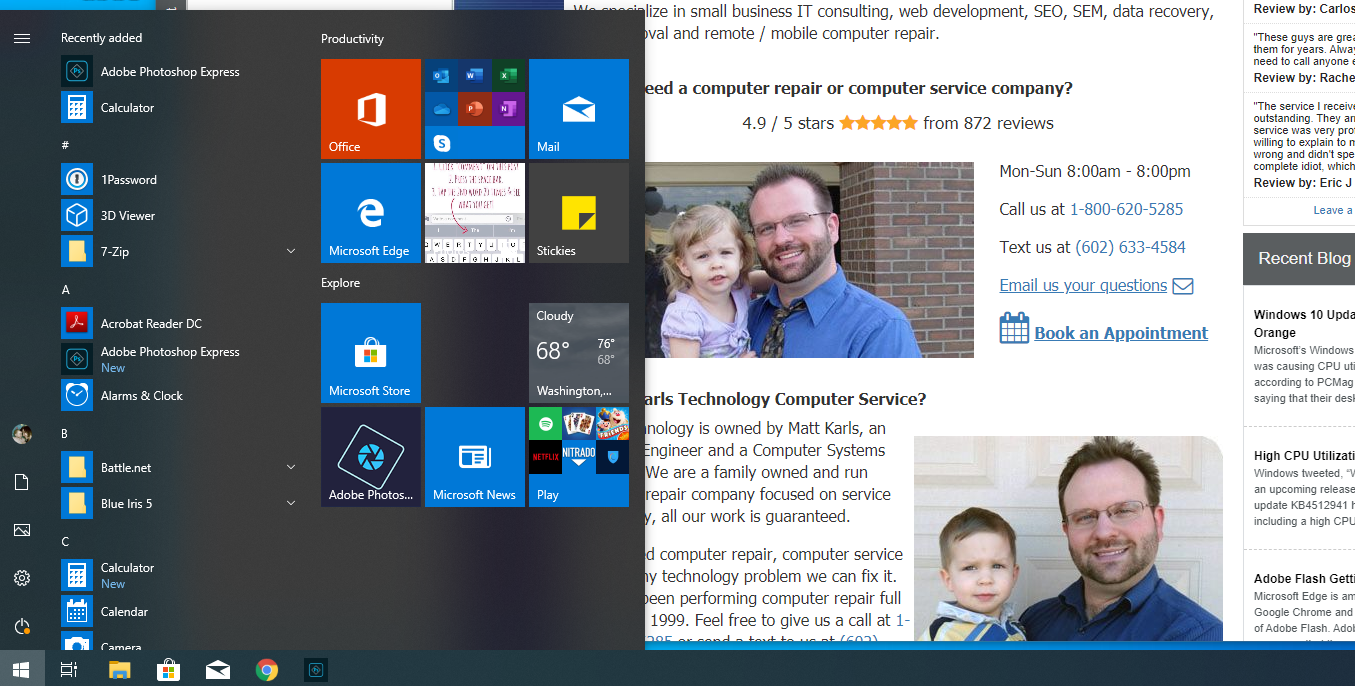 Microsoft Looking Into Start Menu Bug - Computer Repair Blog